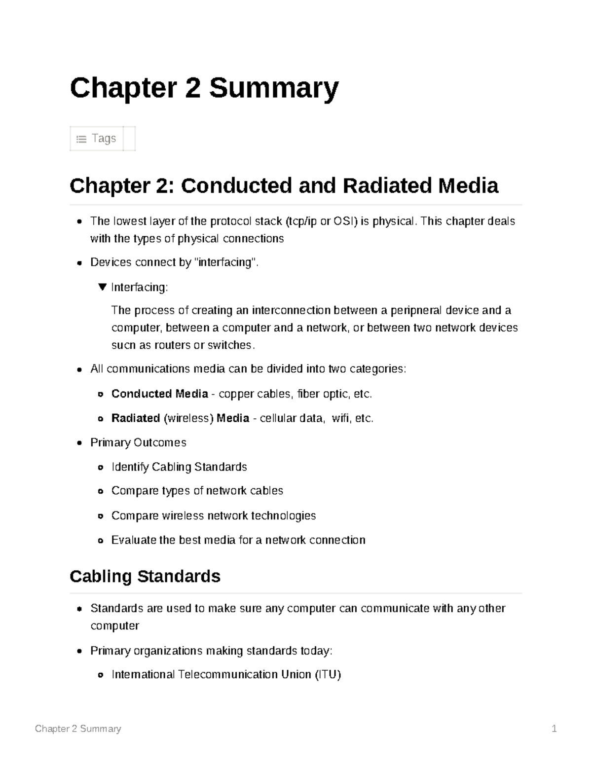 Chapter 2 Summary - Data Communications and Computer Networks: a ...