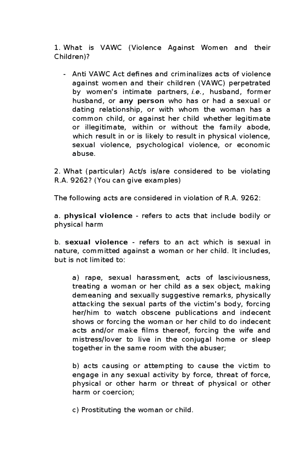 464172379 What is VAWC - for reference - What is VAWC (Violence Against ...