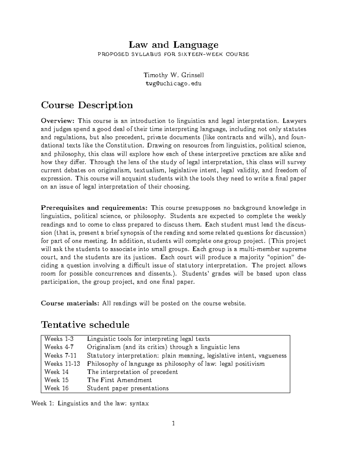 Language and Law Syllabus - Law and Language proposed syllabus for ...