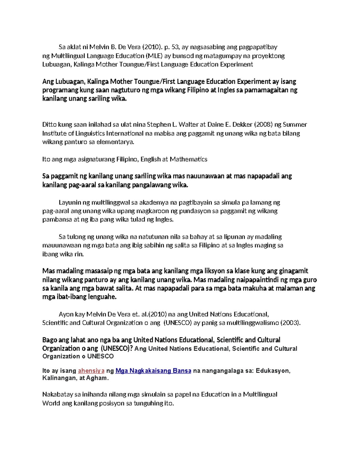 Filipino- Report - Sa aklat ni Melvin B. De Vera (2010). p. 53, ay ...