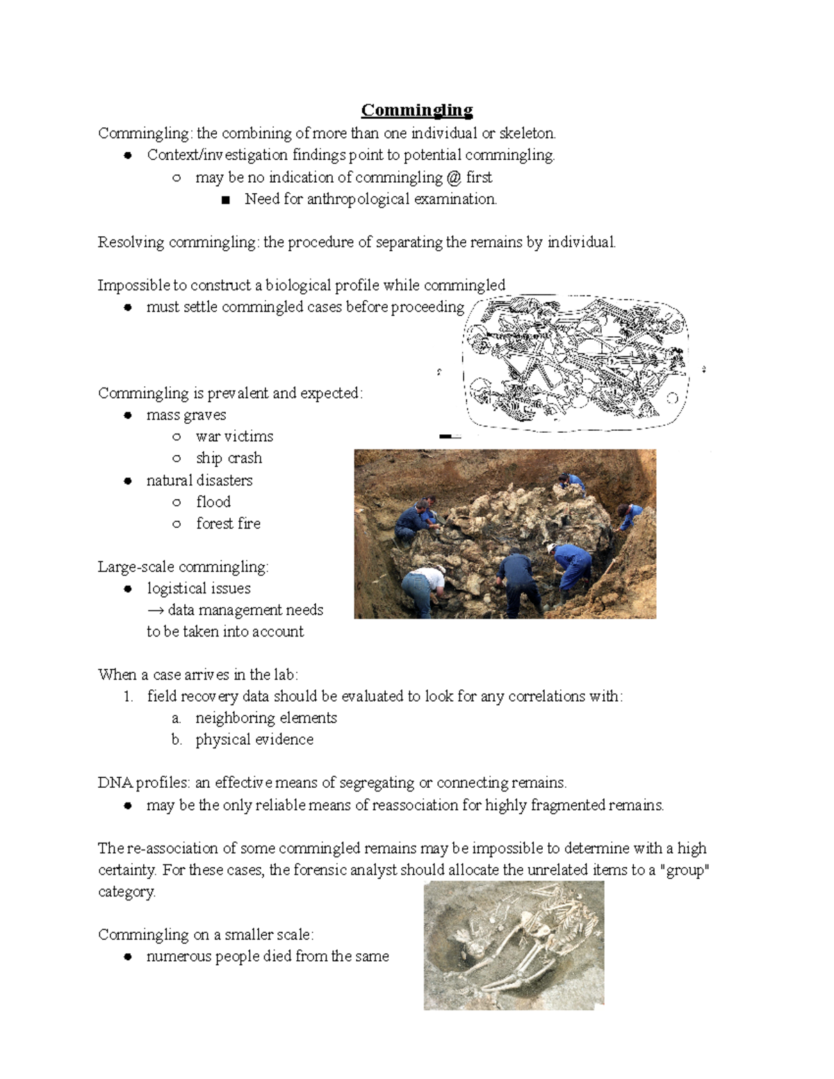 Commingling - Forensic Anthropology - Commingling Commingling: the ...