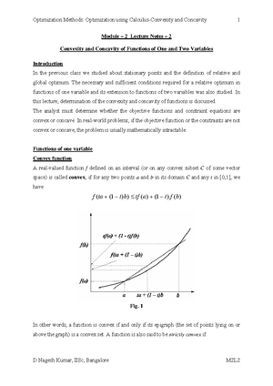 Convexity and Concavity of Functions of One and Two Variables - Module ...