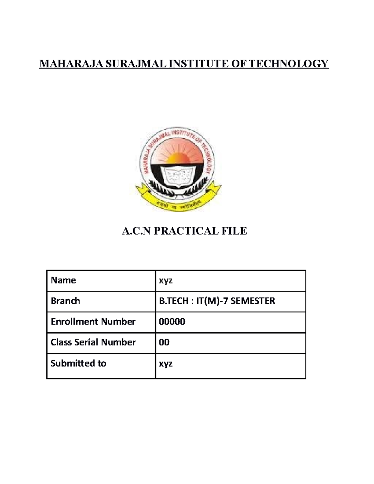 Acn Lab Manual Practicle File Maharaja Surajmal Institute Of Technology Ac Practical File