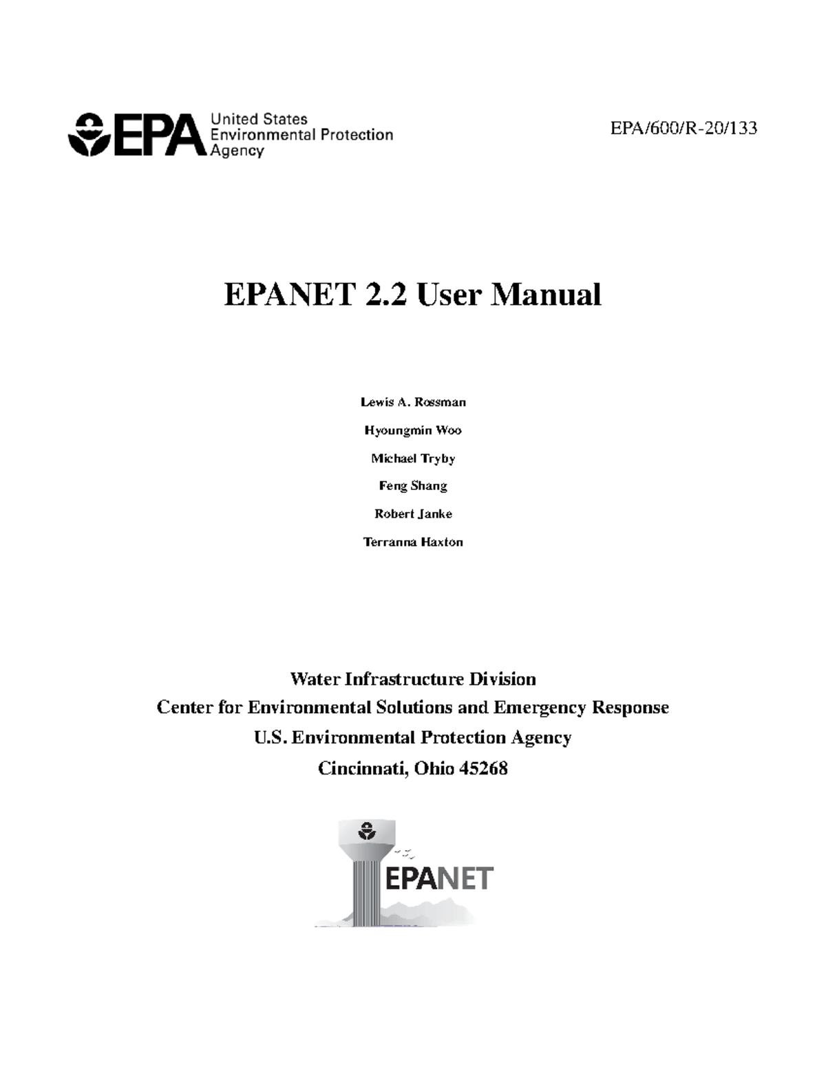 Epanet 22 readthedocs io en latest - EPA/600/R-20/ EPANET 2 User Manual ...