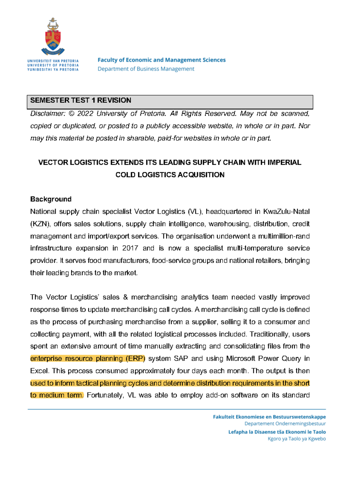 Case study Vector Logistics Click UP - Room 4-1, Level 4, Building ...
