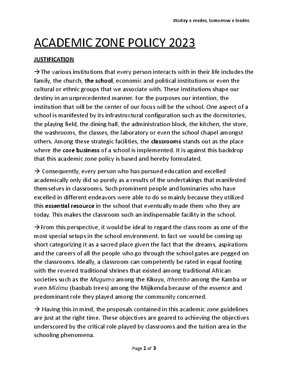 Academic ZONE Policy - notes on legislative drafting - #today a reader ...