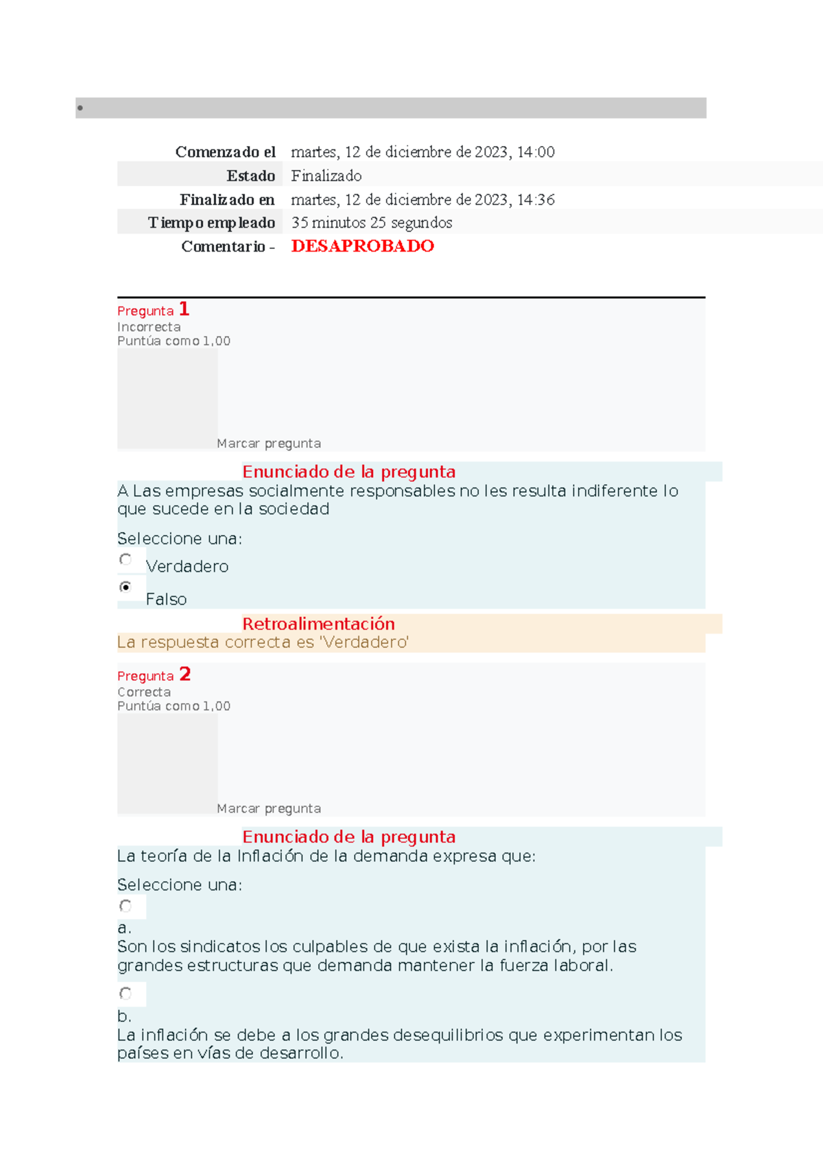 Examen Final Desaprobado 2 - Comenzado el martes, 12 de diciembre de ...