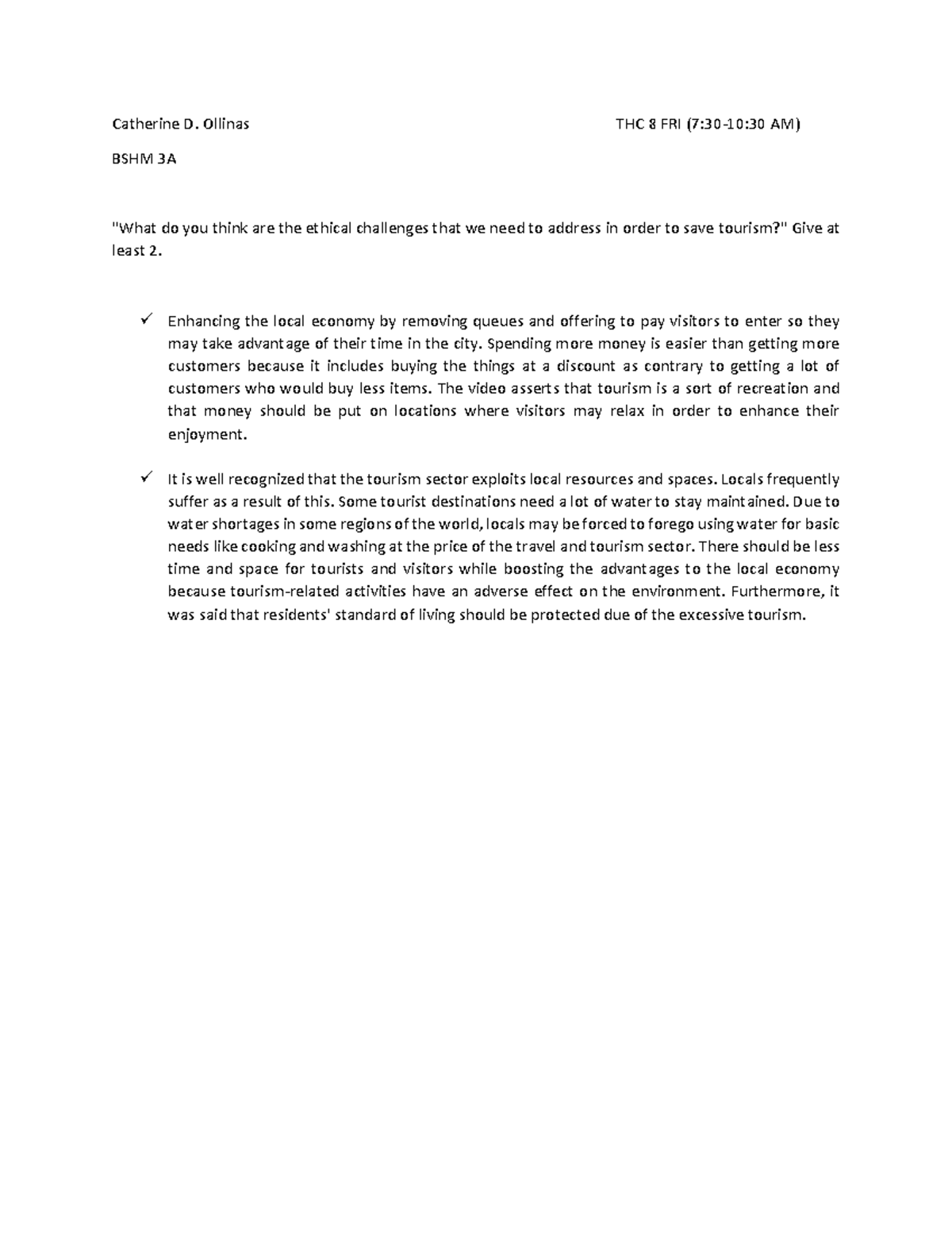 THC8- Activity- Ollinas, Catherine D - Catherine D. Ollinas THC 8 FRI ...