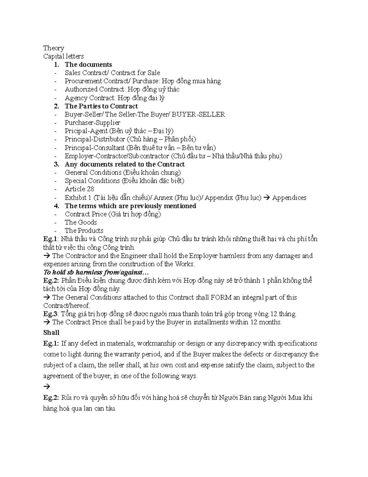 TACN4 - 2 - Bài ghi hàng ngày cô Giang Chíp - Theory Capital letters 1. The documents - Sales ...