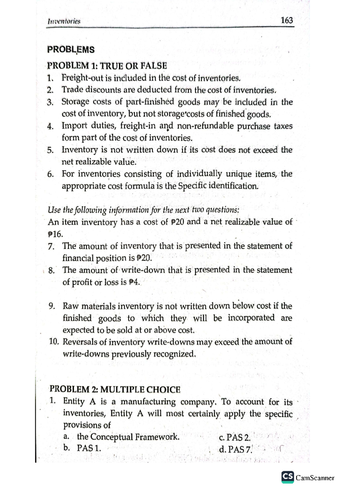 PAS-2 - Summary of PAS 2 and 41 - Bachelor of Science in Accountancy ...