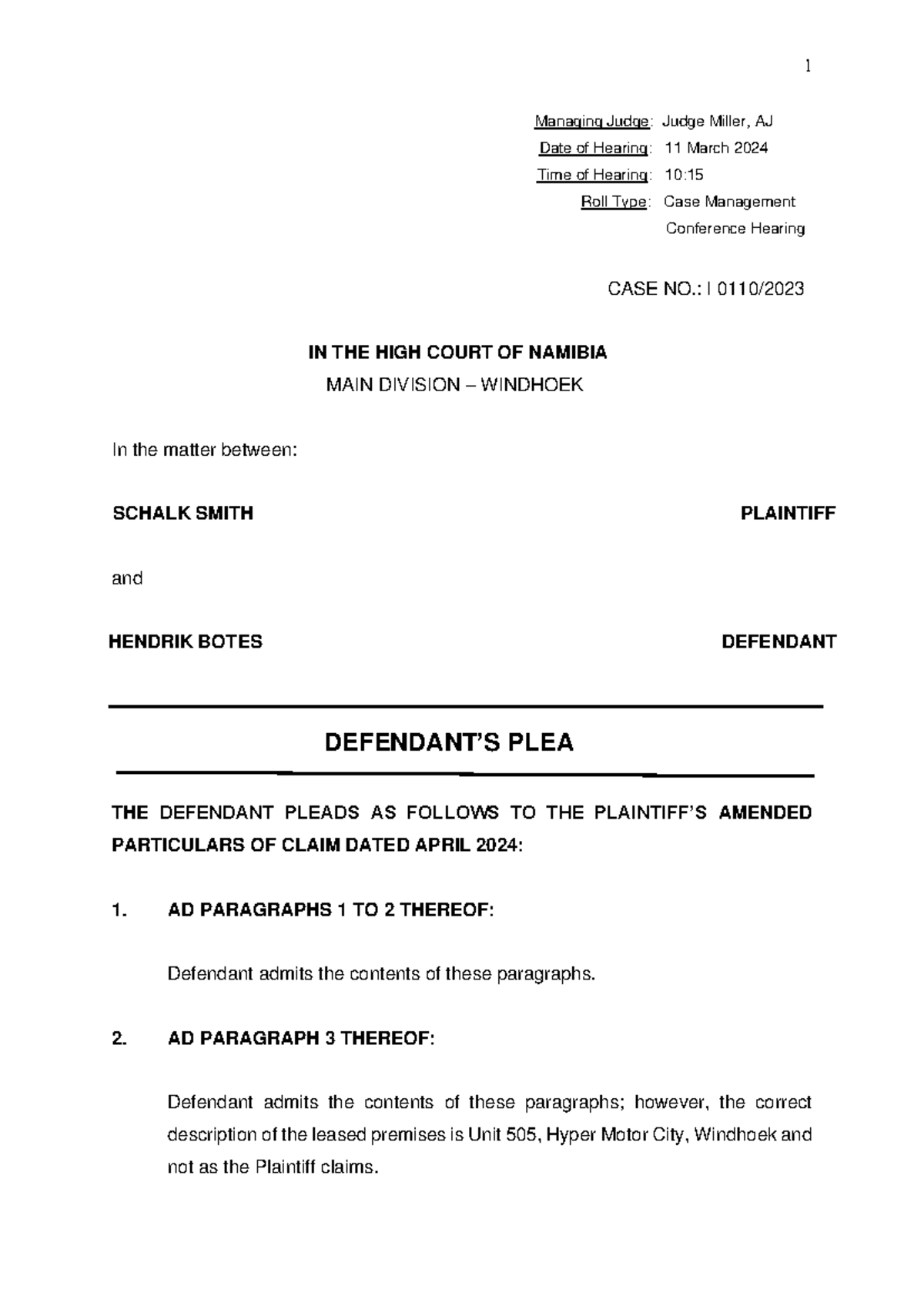 Legal Drafting - Shows you how to draft pleas in the High Court - 1 ... Legal Drafting - Shows you how to draft pleas in the High Court - 1 ...