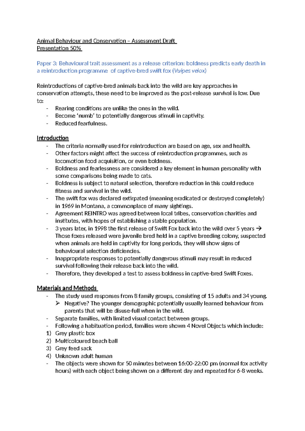 Animal Behaviour and Conservation - AP - Animal Behaviour and ...