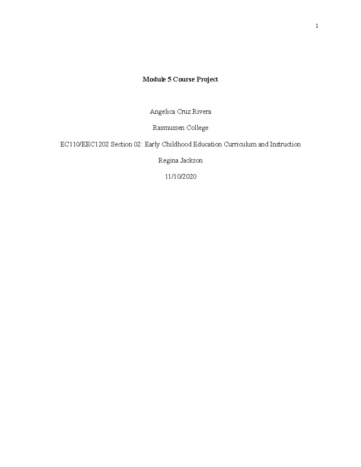 ACruz Rivera Mod5Course Project 110720 - 1 Module 5 Course Project ...