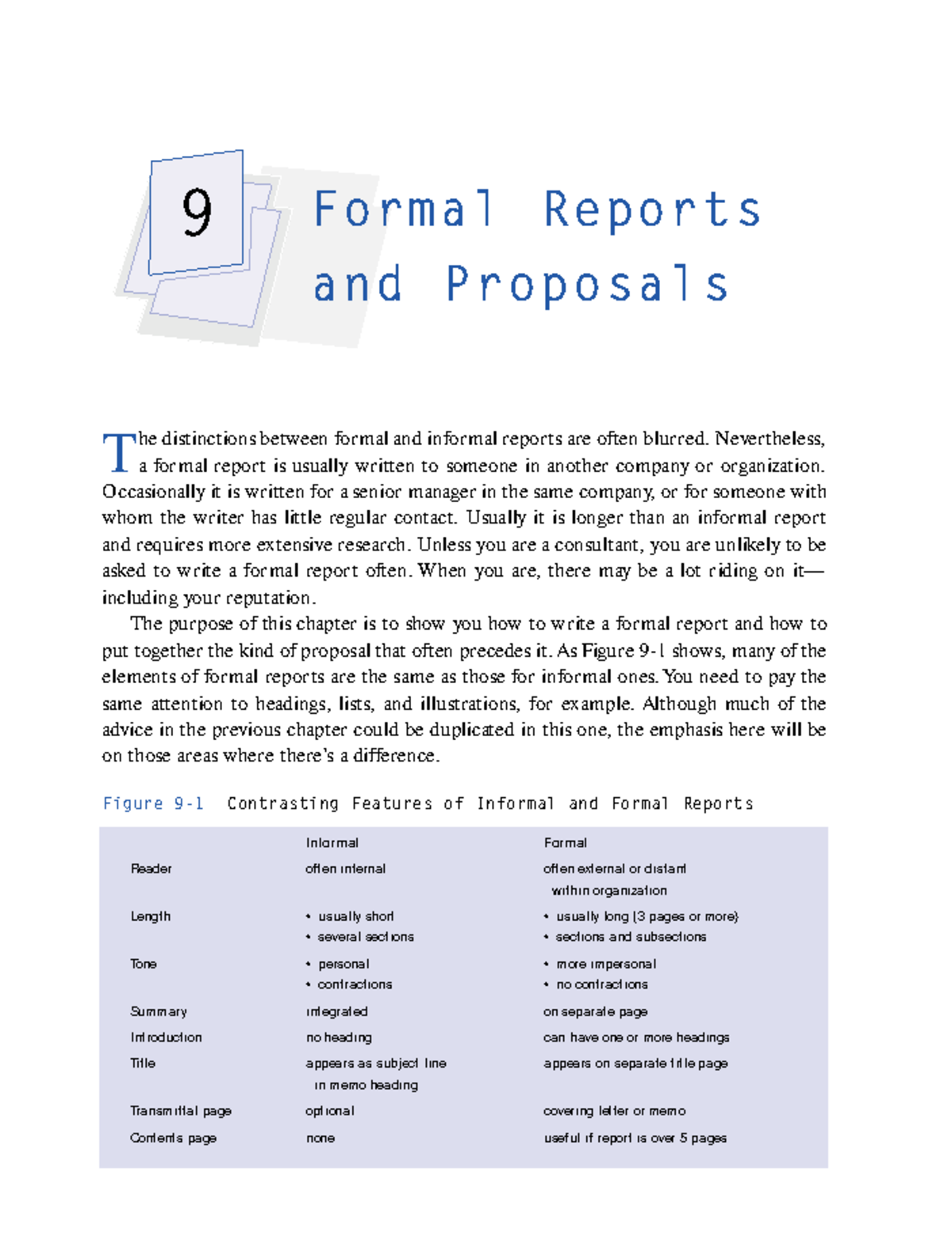 Sample chapter 9 - Hzhzhz - Formal Reports and Proposals 9 T he ...