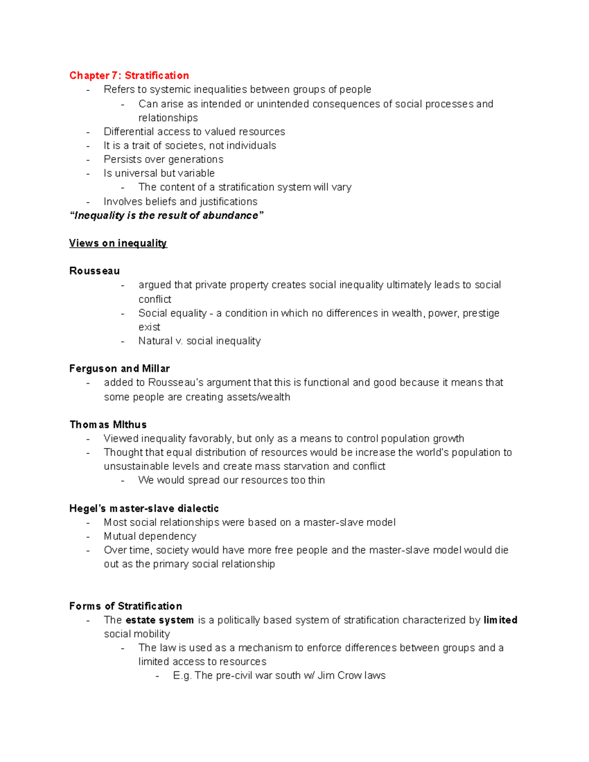 Intro to Sociology 101 Chapters 7, 8, & 9 Lecture Notes - Chapter 7 ...