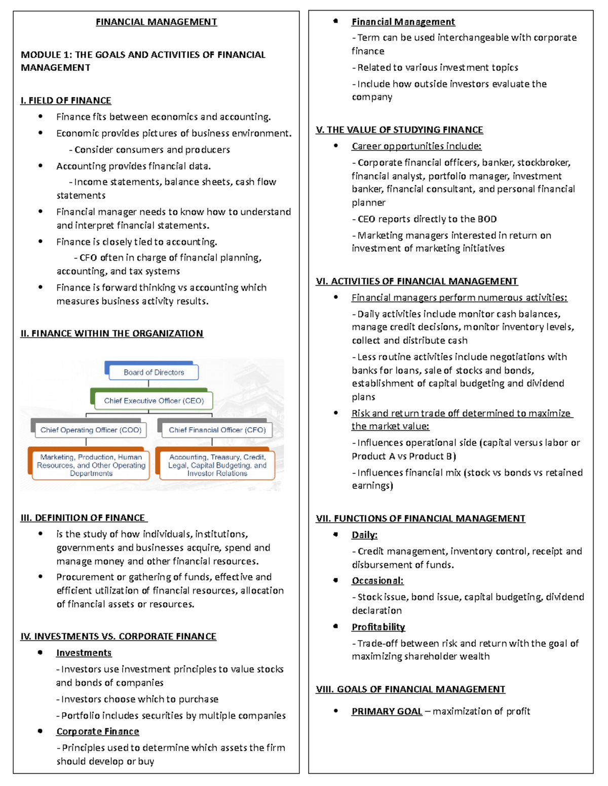 Lectures - Lecture - Financial Management - Term can be used ...
