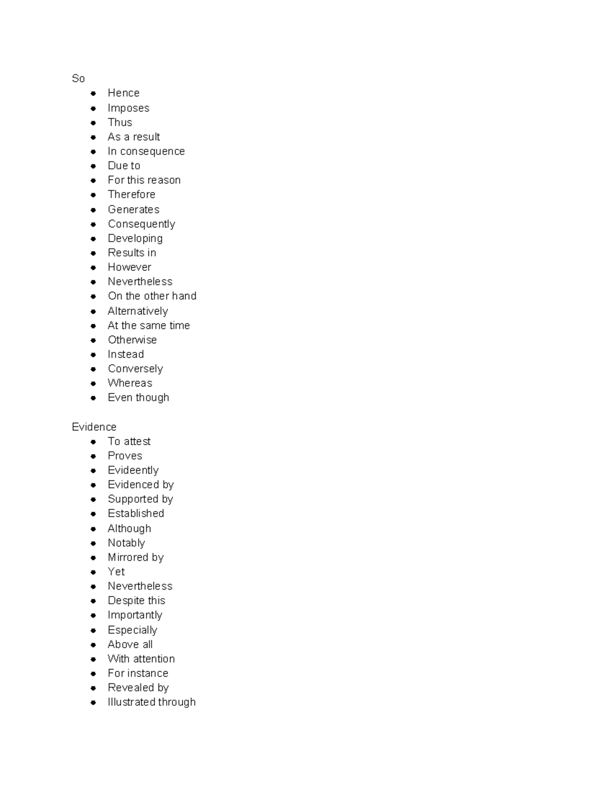 Word bank - List of words to make essays flow better - So Hence Imposes ...