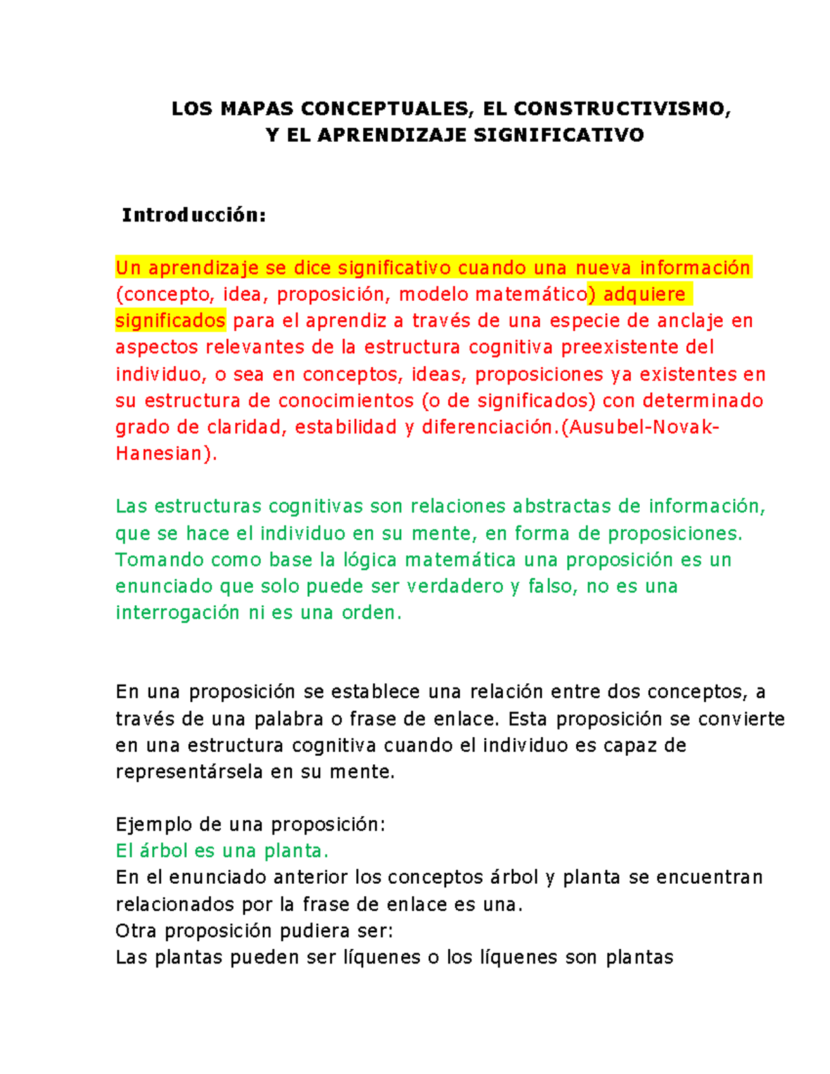 LOS Mapas Conceptuales - LOS MAPAS CONCEPTUALES, EL CONSTRUCTIVISMO, Y EL APRENDIZAJE ...