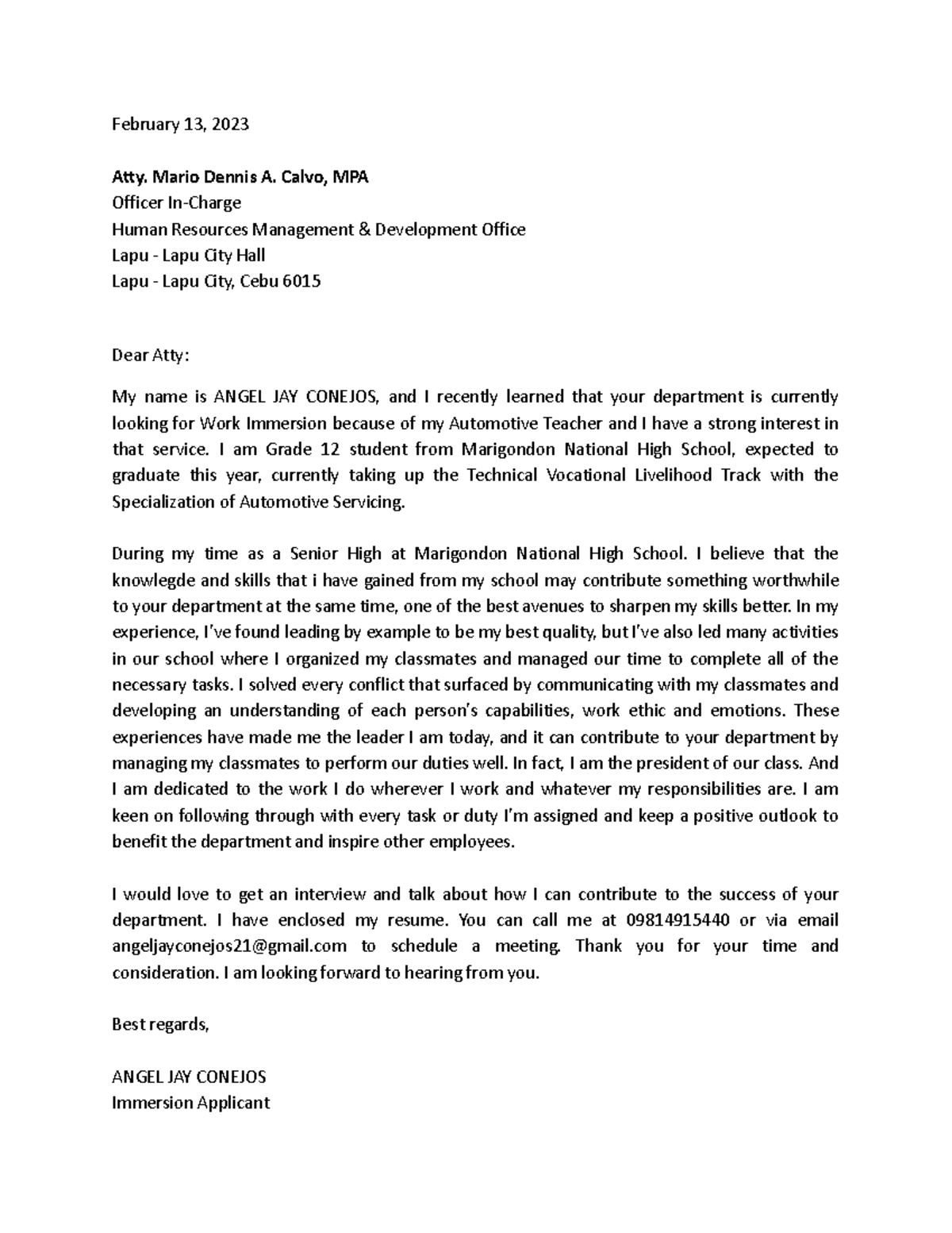 Inbound 1712258249188288624 - February 13, 2023 Atty. Mario Dennis A ...