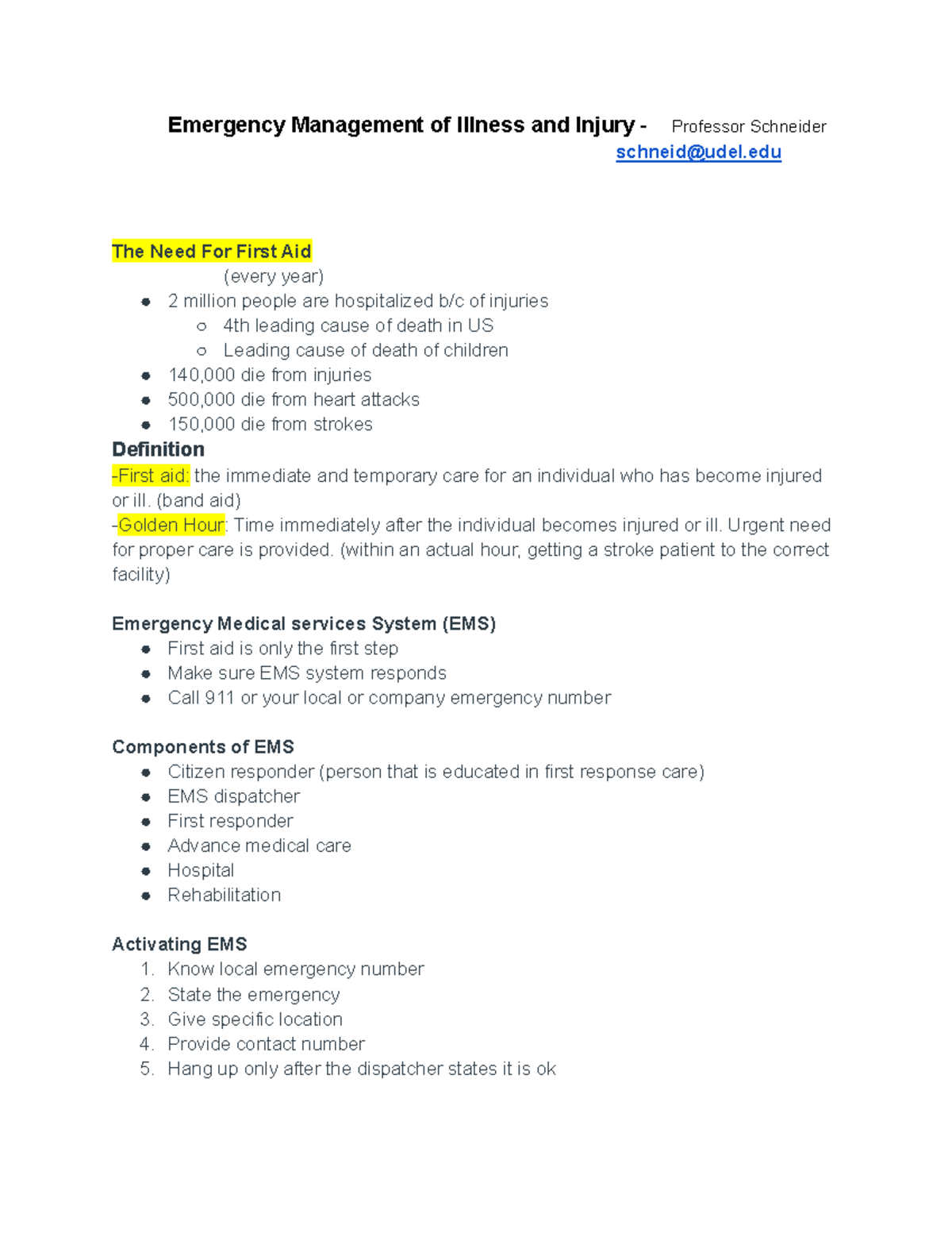 Emergency Management of Illness and Injury - (band aid) -Golden Hour ...