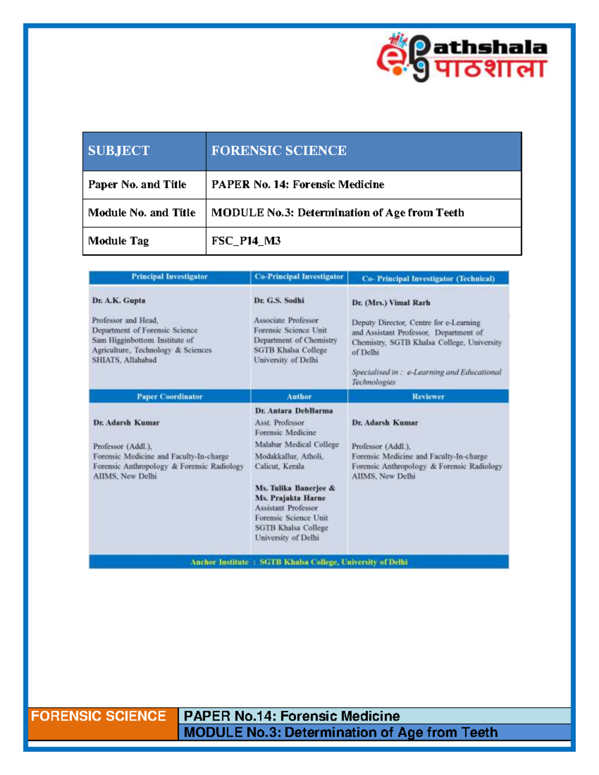 1464338467 FSC P14 M3 e-text - FORENSIC SCIENCE PAPER No: Forensic ...