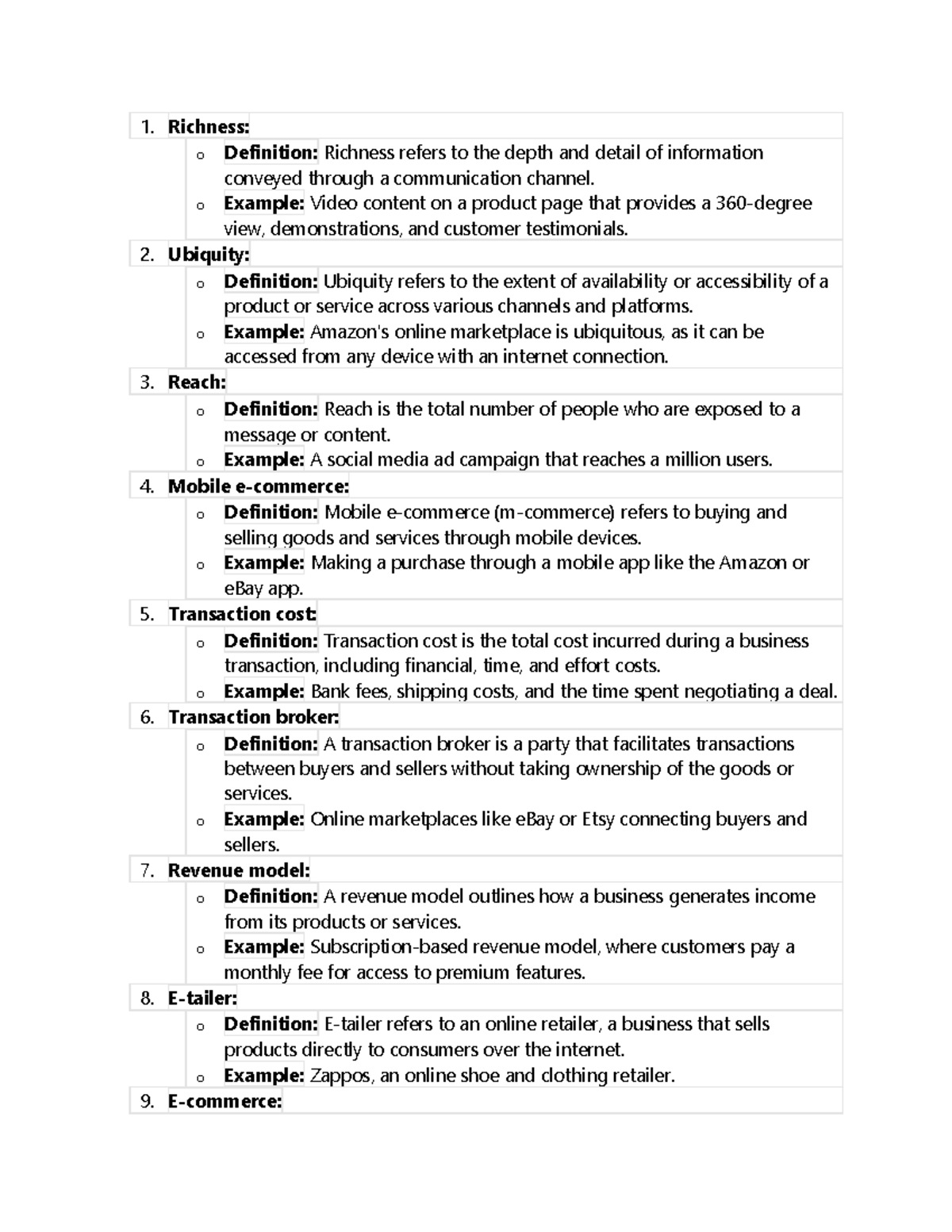 Midterm Vocabulary - 1. Richness: o Definition: Richness refers to the ...