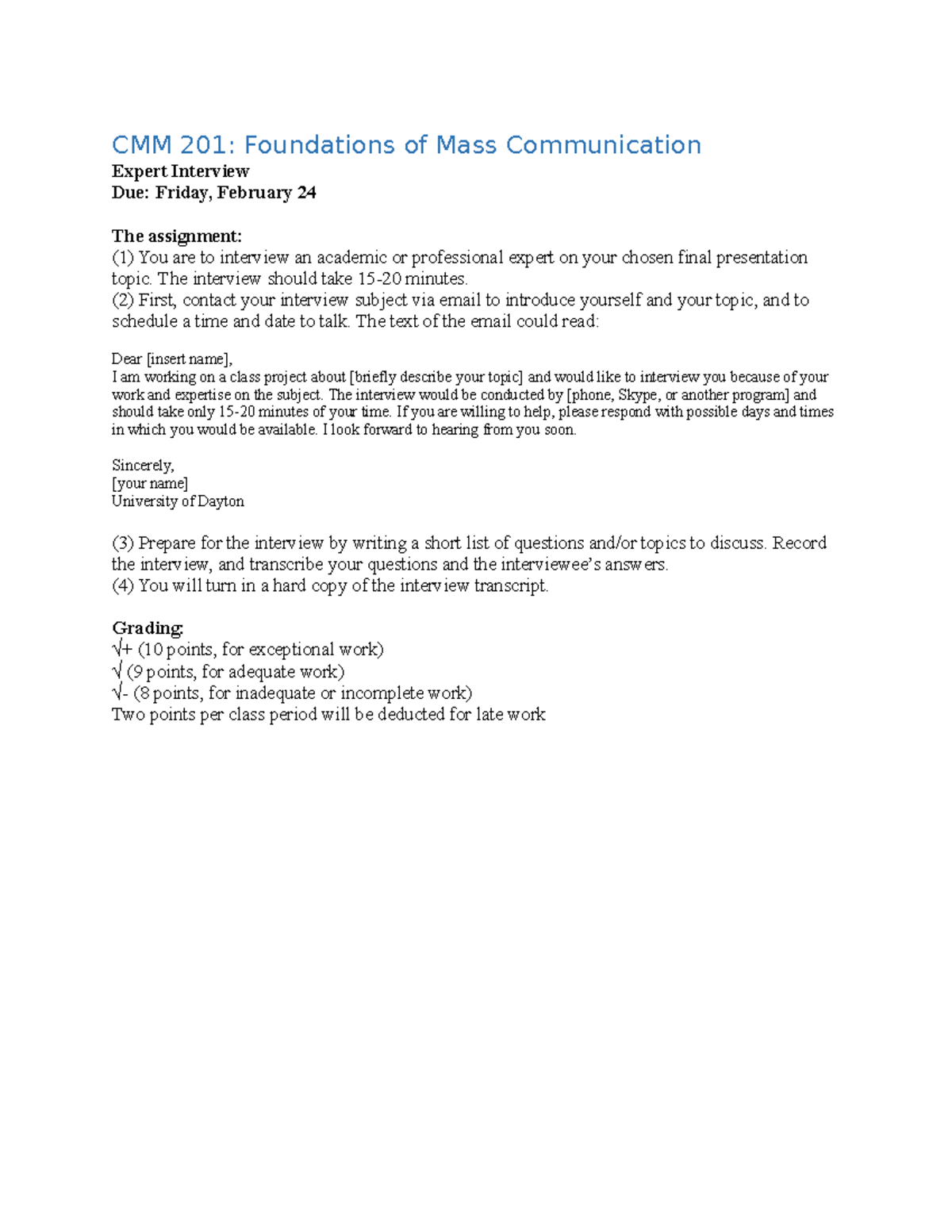 Expert interview - CMM 201: Foundations of Mass Communication Expert ...