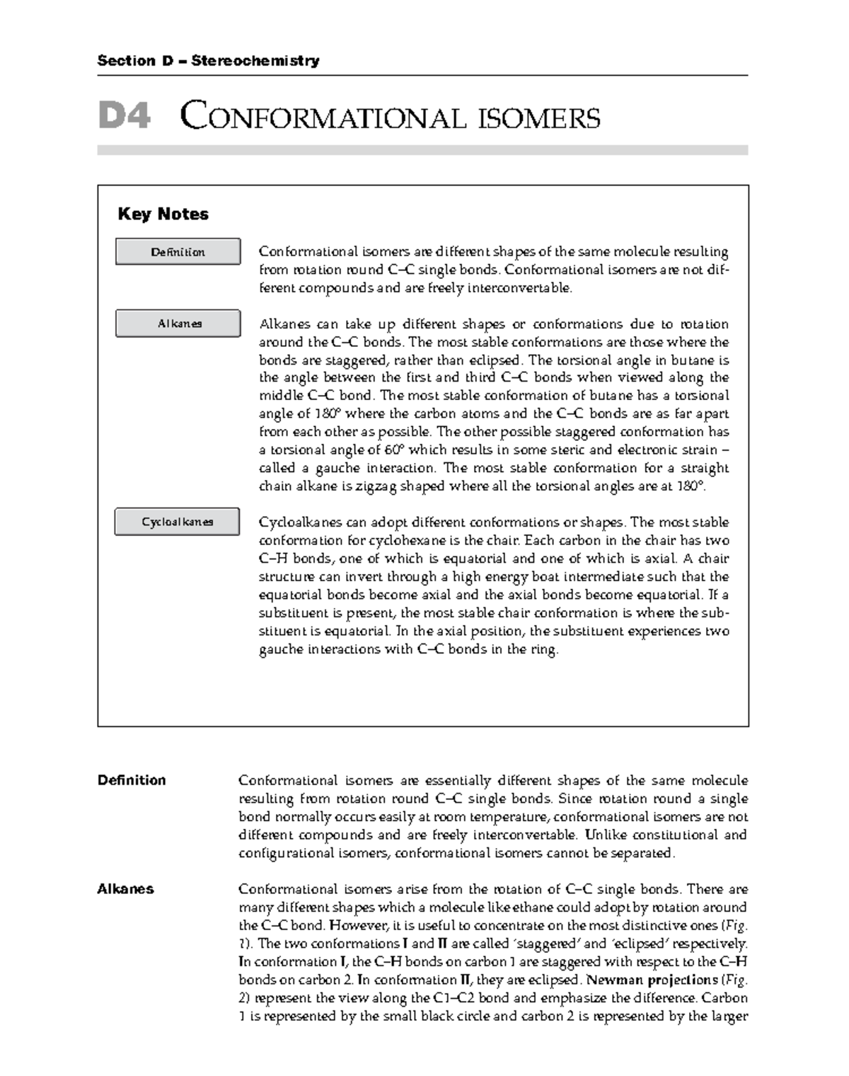Stereochemistry-Conformers - Section D – Stereochemistry D4 ...