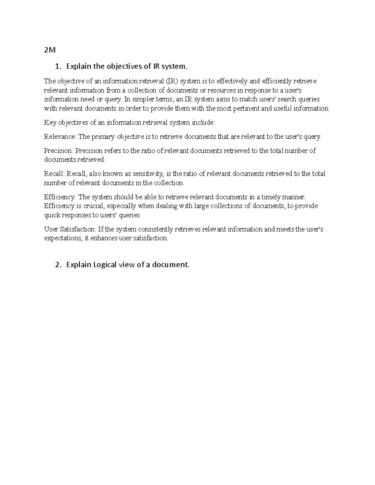 IRS IA1 QB Answers - Practice Questions to increase one's knowledge and marks :) - 2M 1. Explain ...