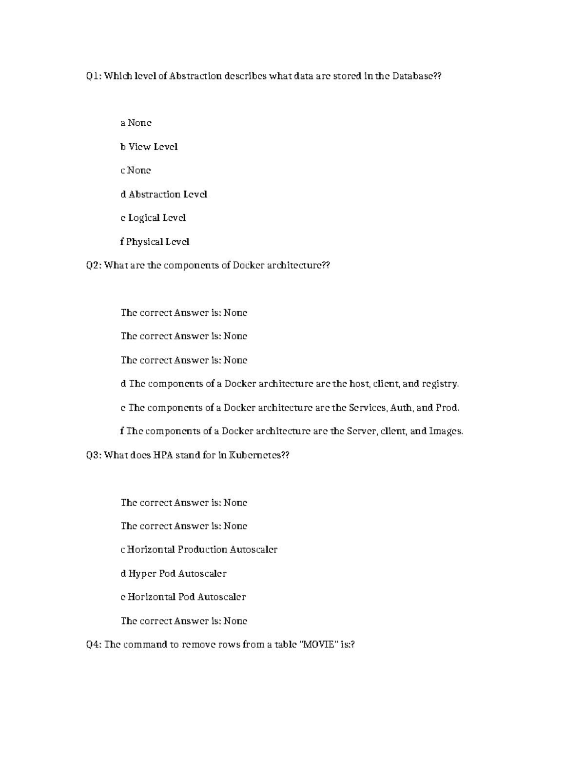 3 Cheat Sheet for BSHQ - notes - Q1: Which level of Abstraction ...