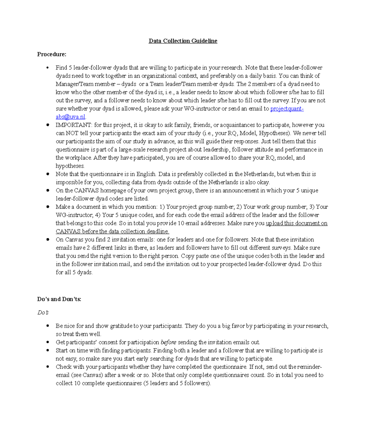 Data Collection Guideline - Data Collection Guideline Procedure: Find 5 ...