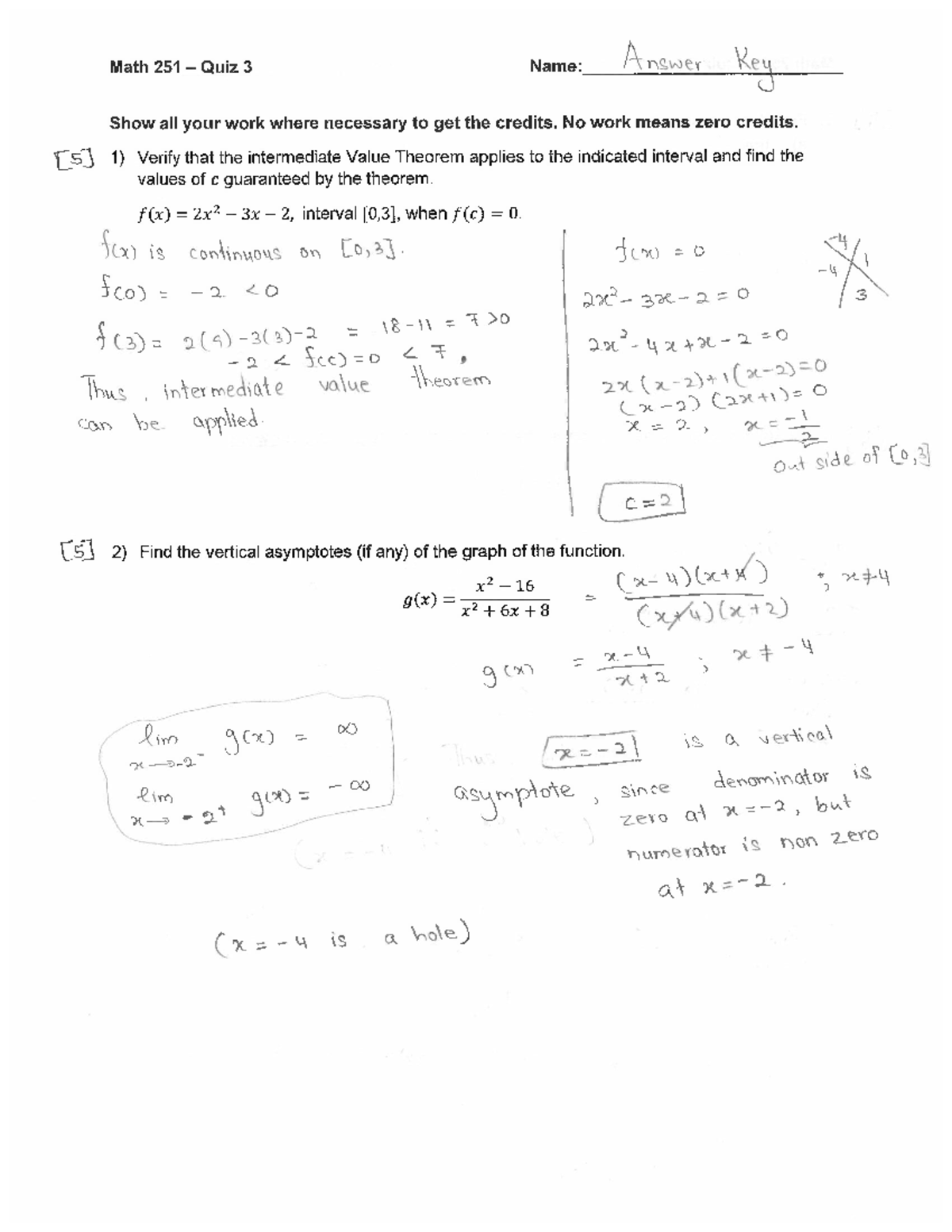 Quiz 3 Answer Key - MATH 251 - Studocu