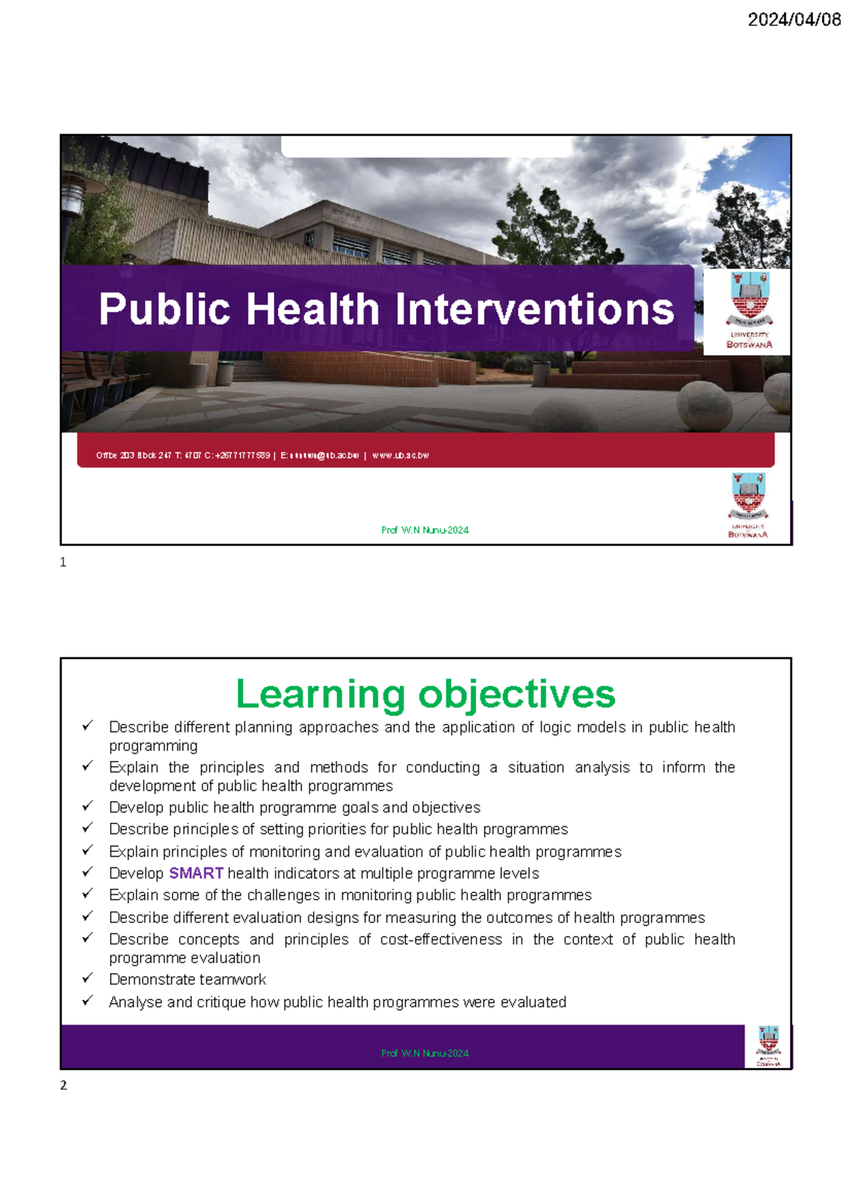 11 Public Health Interventions - Public Health Interventions Office 203 ...