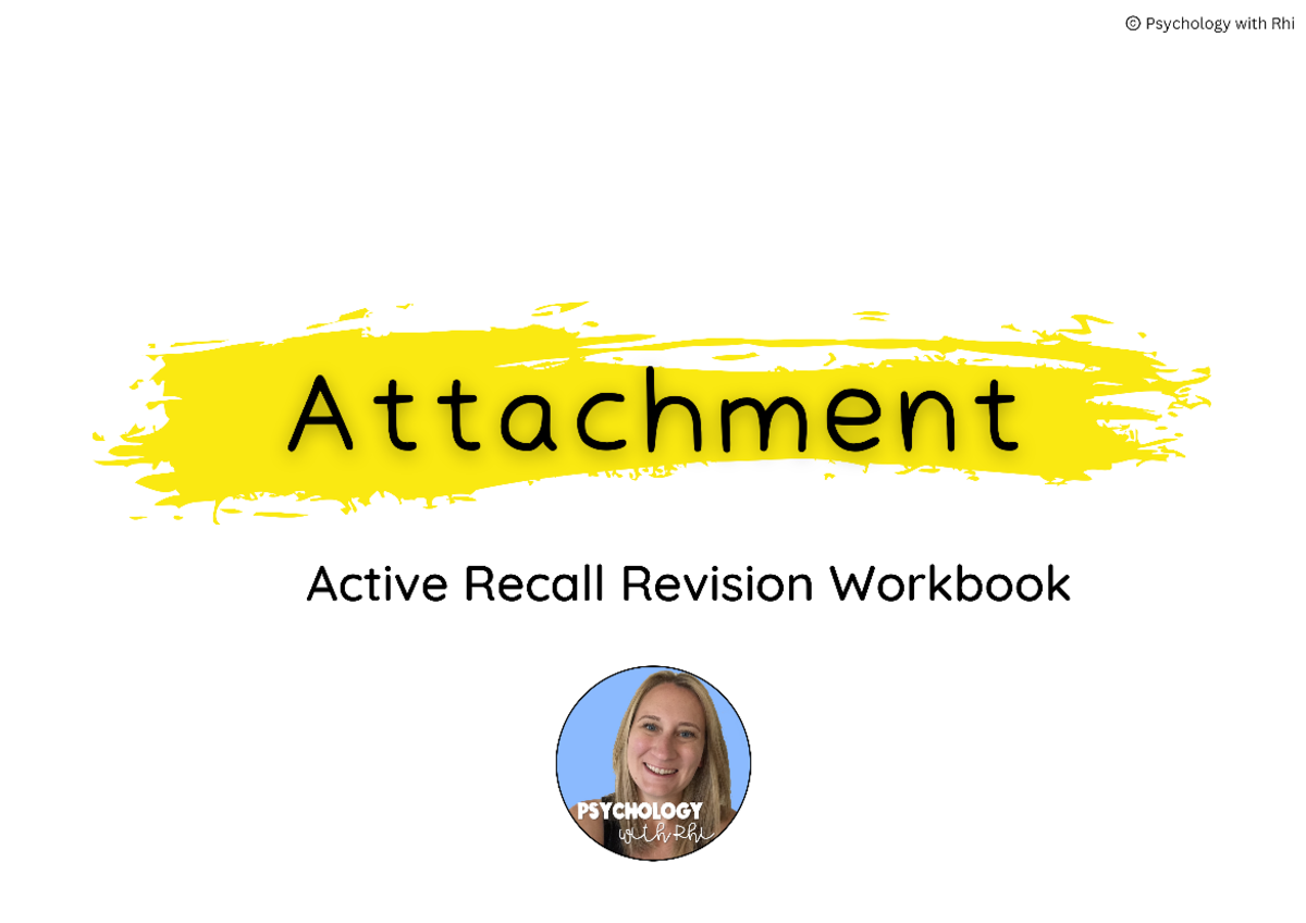 Attachment-revision-workbook - Psychology with Rhi Attachment Active ...