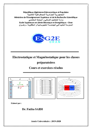 td Serie 2 electrostatique - Studocu