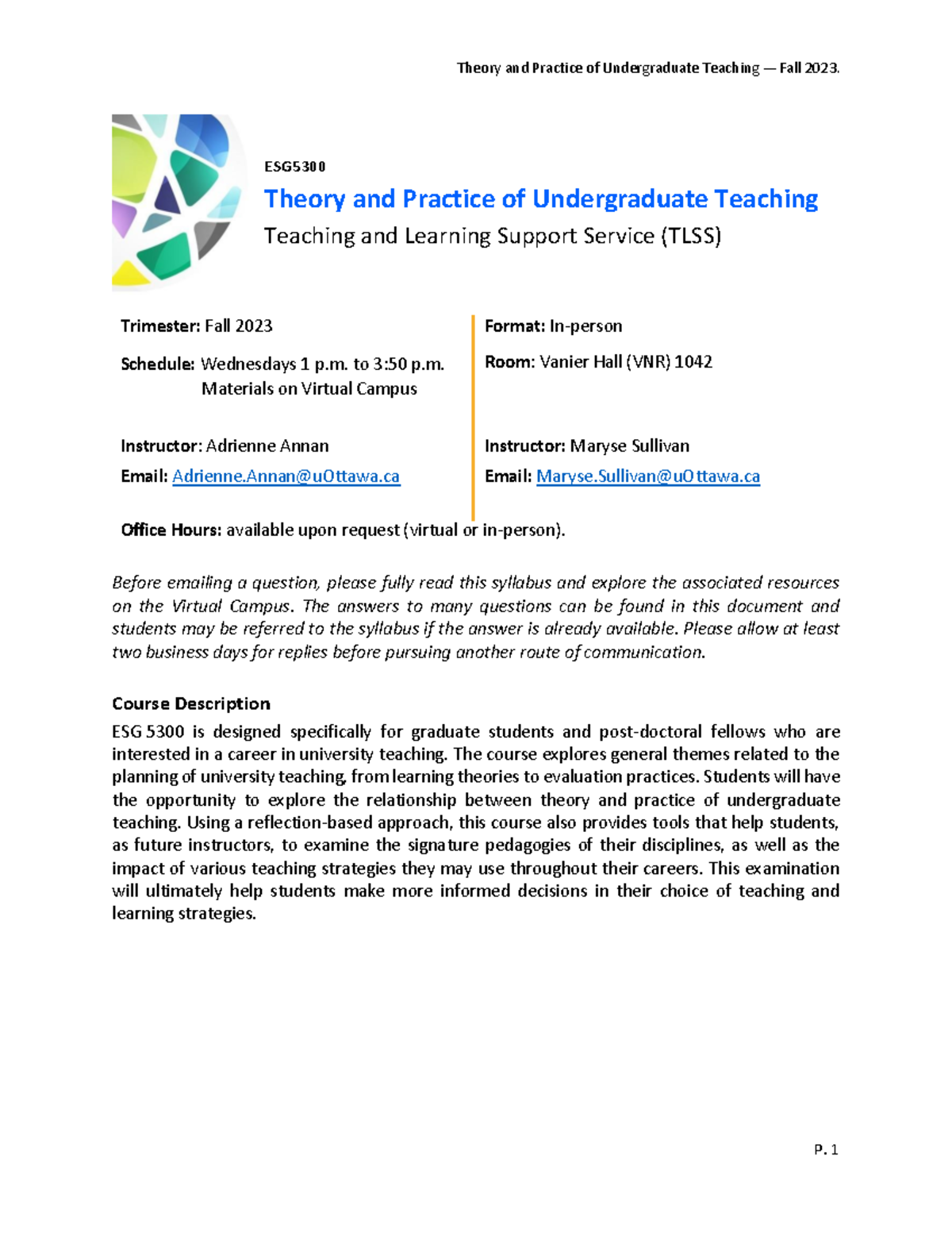 Course Syllabus-Fall 2023 - Trimester: Fall 2023 Format: In-person ...