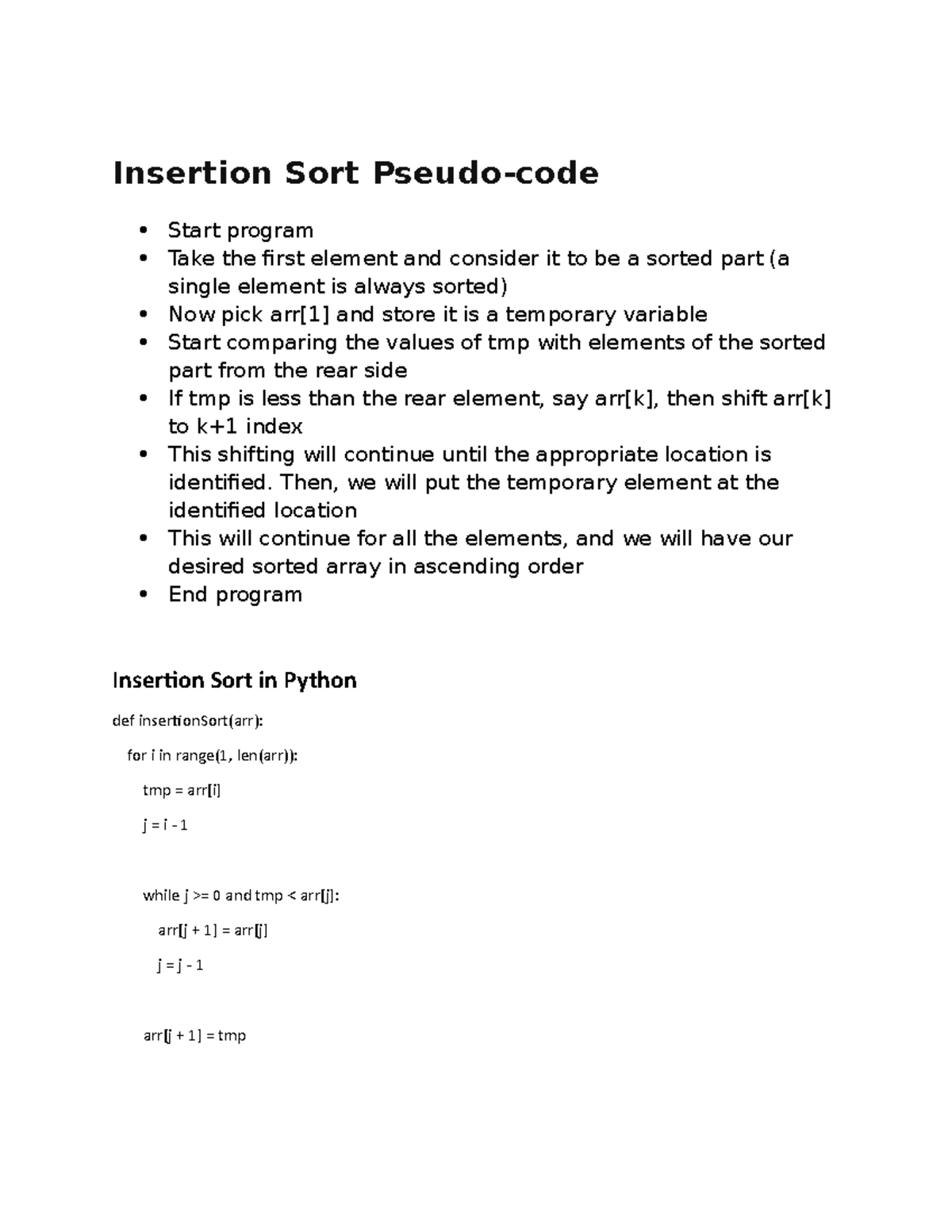 Insertion Sorting Then We Will Put The Temporary Element At The insertion-sorting-then-we-will-put-the-temporary-element-at-the