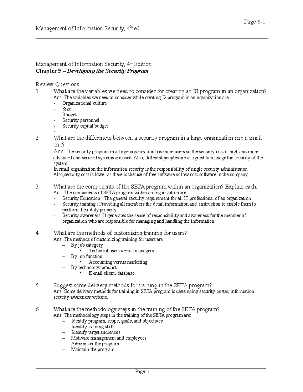 Information security management - Page 6- Management of Information ...