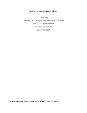 Psychometrics-week3 - reliability and validity worksheet - PSYCH/655 v ...