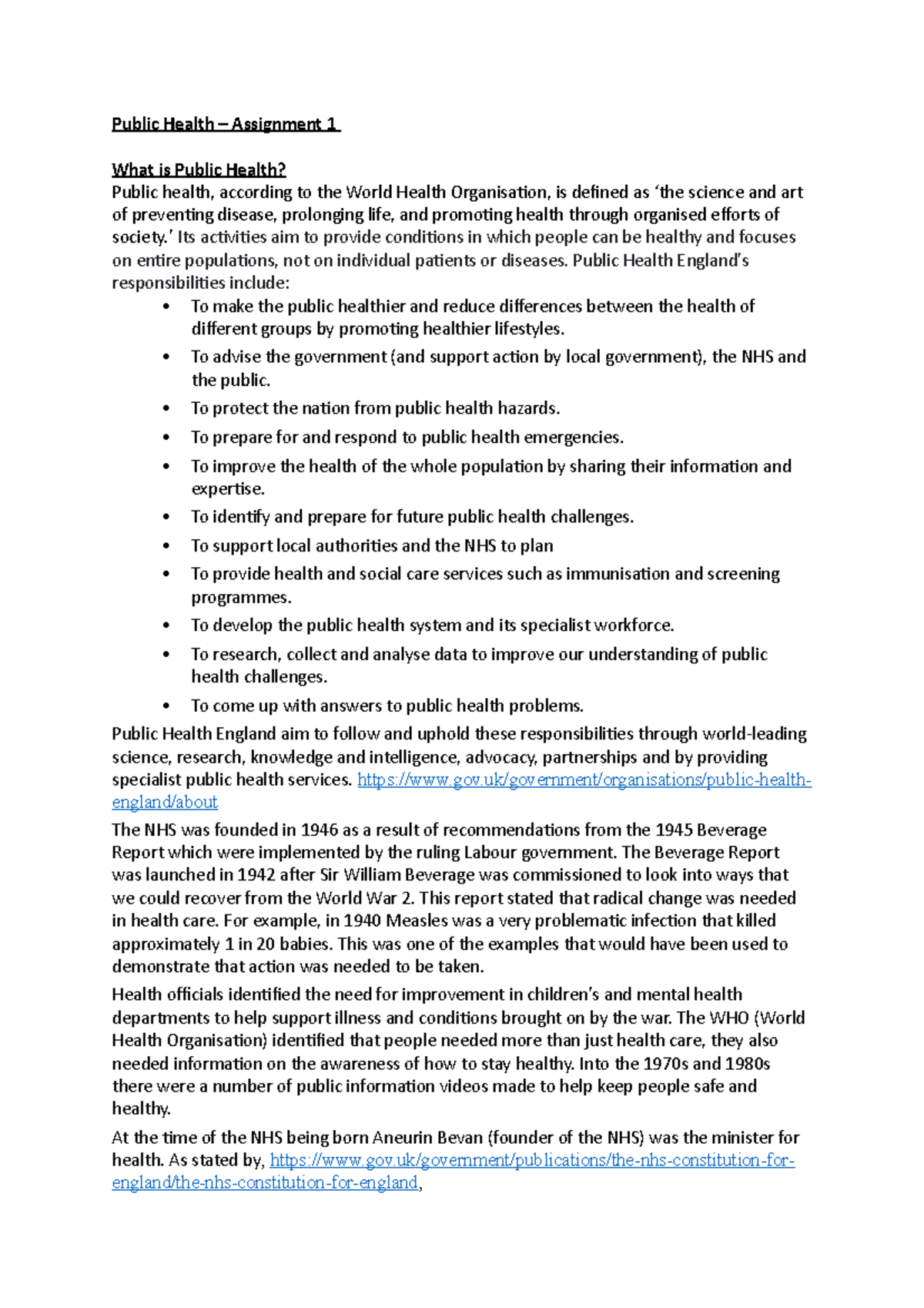 Public Health - all criteria has been achieved - Public Health ...