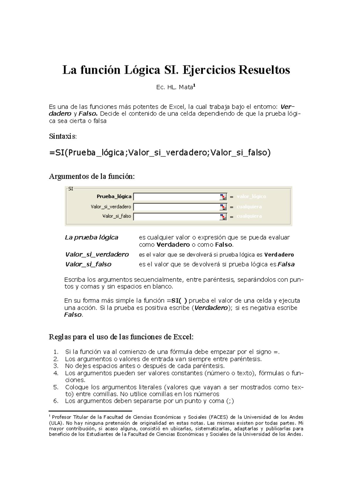La Funcion Logica SI Ejercicios Resueltos - La función Lógica SI ...