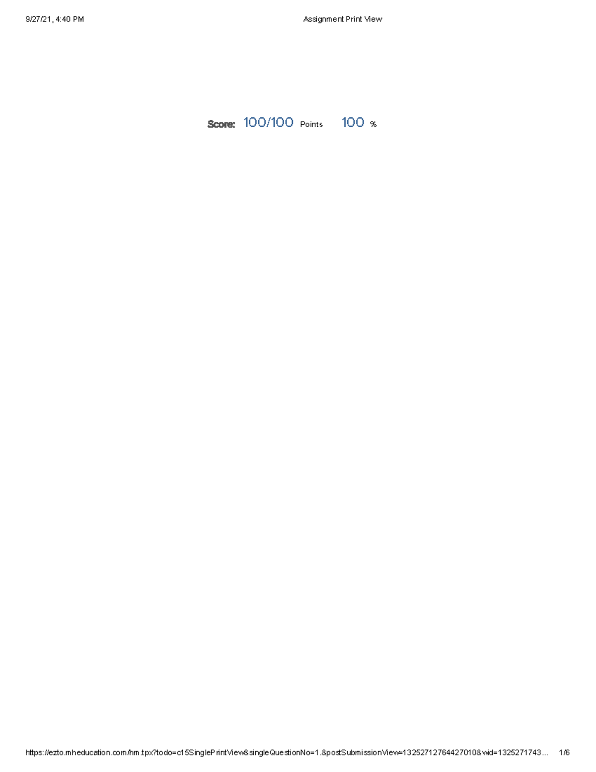 Assignment 1 - Assginments - Score: 100/100 Points 100 % 1. Award: 33 ...