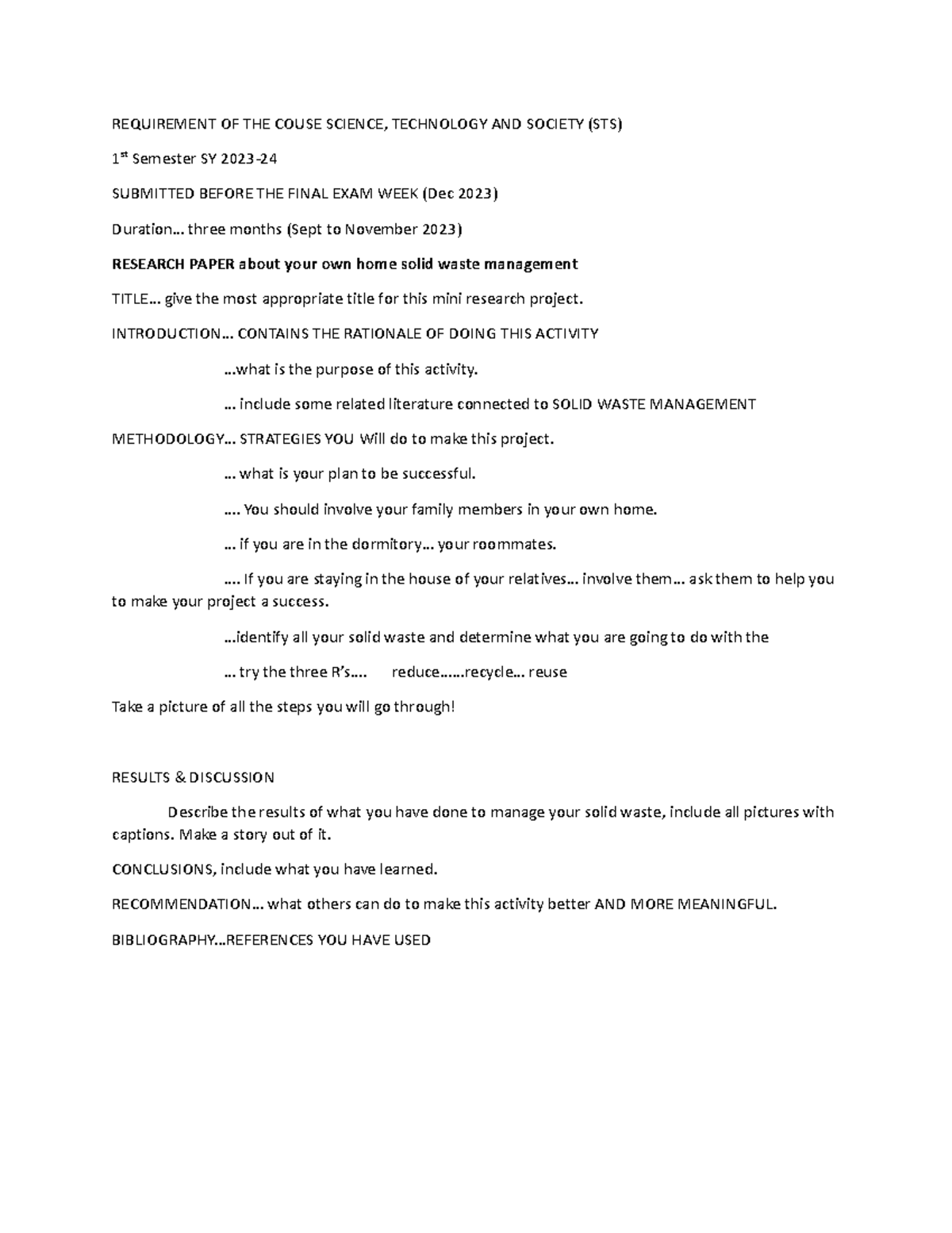 Research Paper IN sts - REQUIREMENT OF THE COUSE SCIENCE, TECHNOLOGY ...