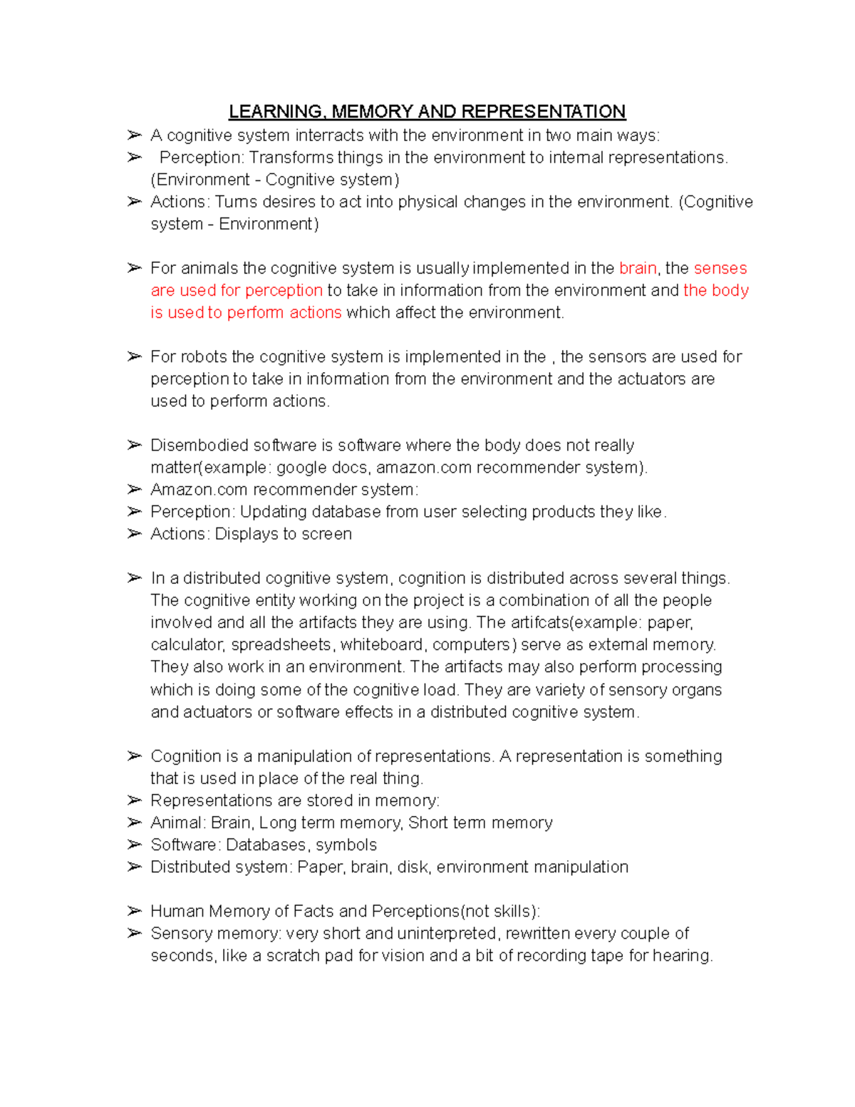 CGSC Lecture 1 - Readings - LEARNING, MEMORY AND REPRESENTATION A ...