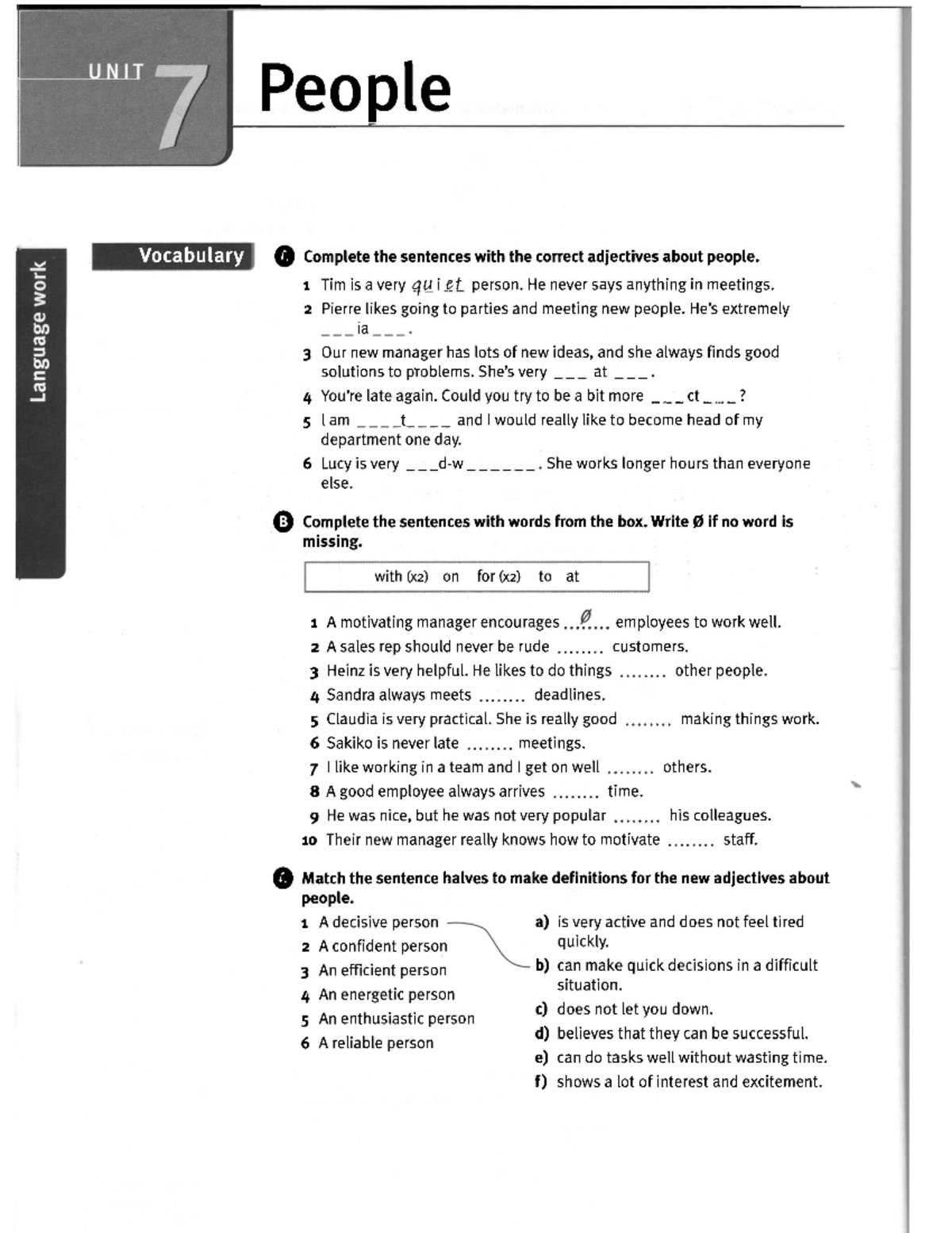 Unit 7 practice - Lengua y cultura - Lengua Y Cultura - Studocu