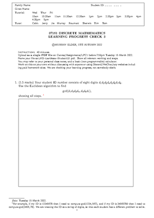 2022worksheet 1 - Worksheet - DISCRETE MATH 37181 TUTORIAL WORKSHEET 1 ©MURRAY ELDER, UTS AUTUMN ...