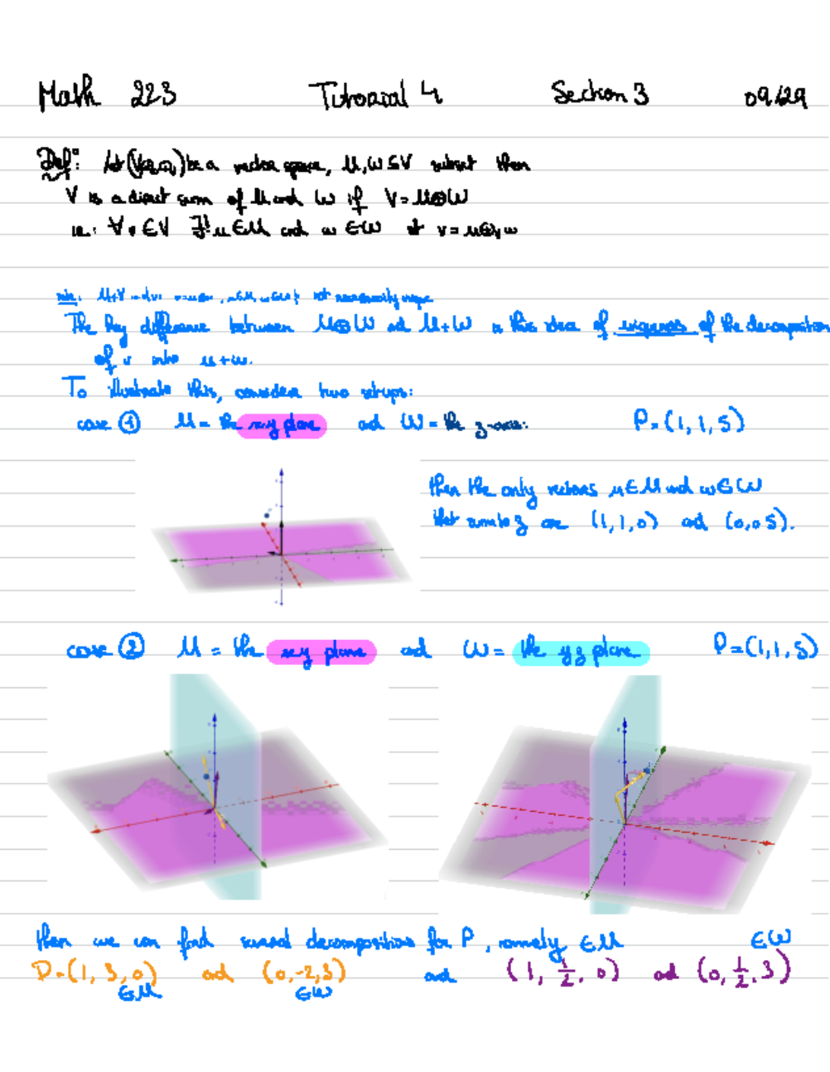 Tutorial notes and questions with solution and explanations. - Math 223 ...