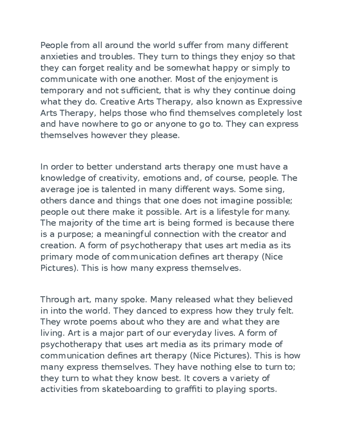 Creative exp - People from all around the world suffer from many ...