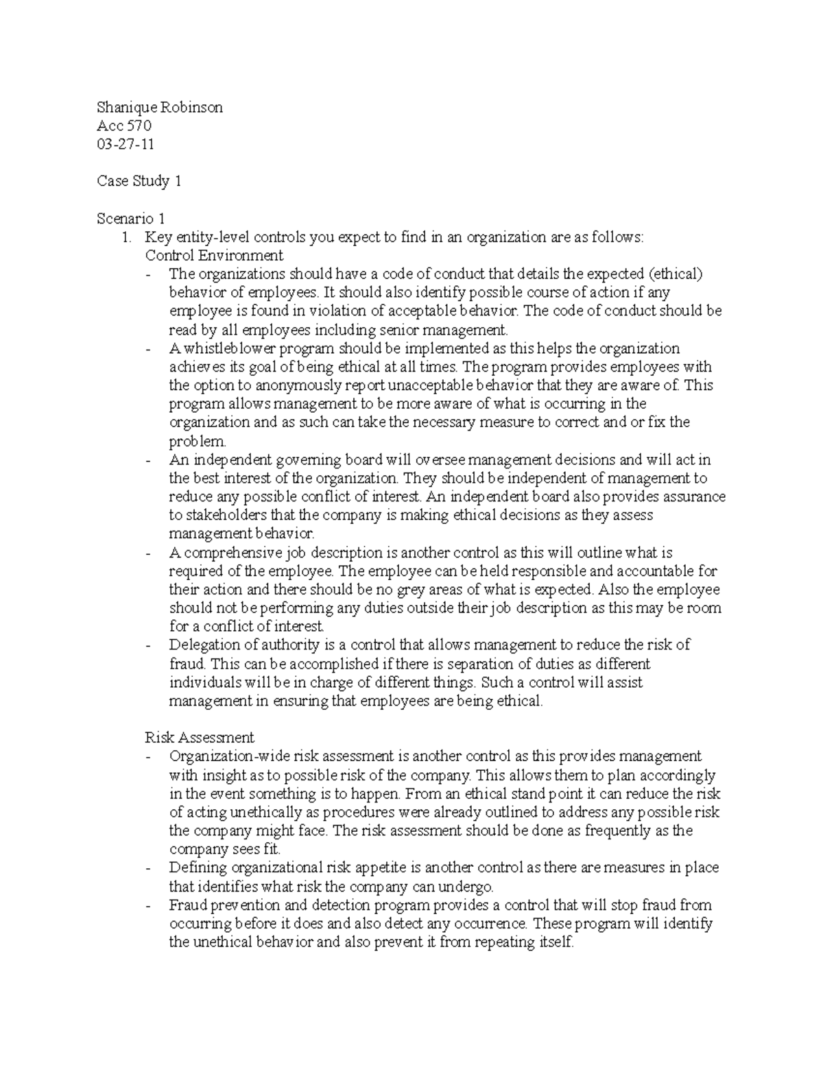 178405914 - Robinson, Shanique Case Study 1ethics in information ...
