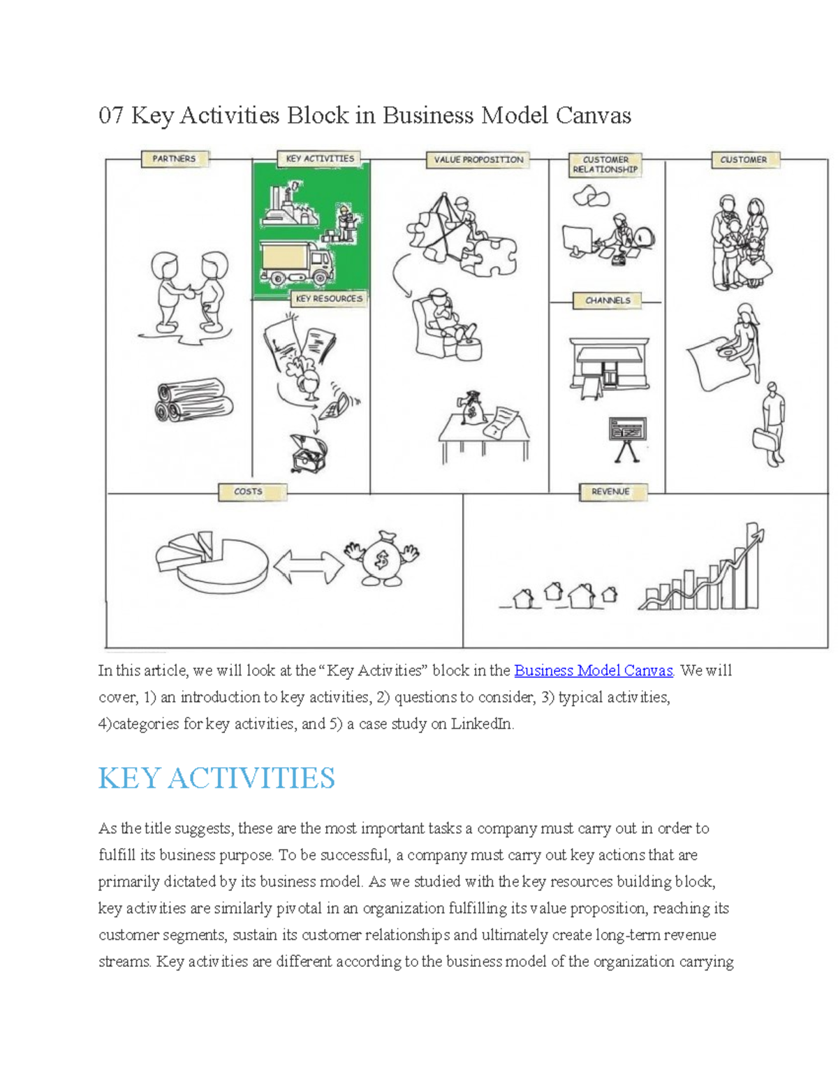 07 Key Activities Block in Business Model Canvas - We will cover, 1) an ...